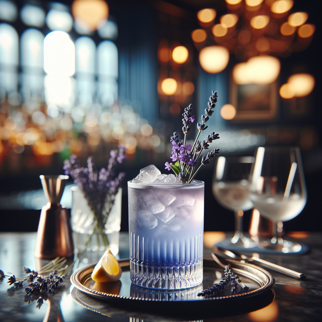 Lavender Blue Breeze, Refreshing floral cocktail with blue curaçao and ...