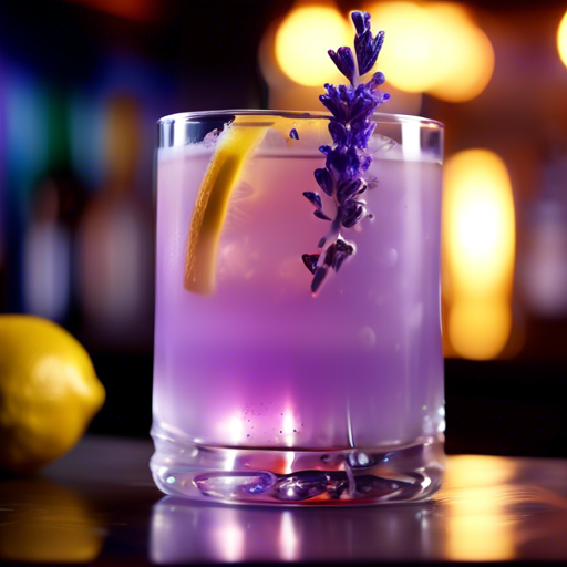 Lavender Lemon Fizz, Refreshing floral twist on classic sour cocktail