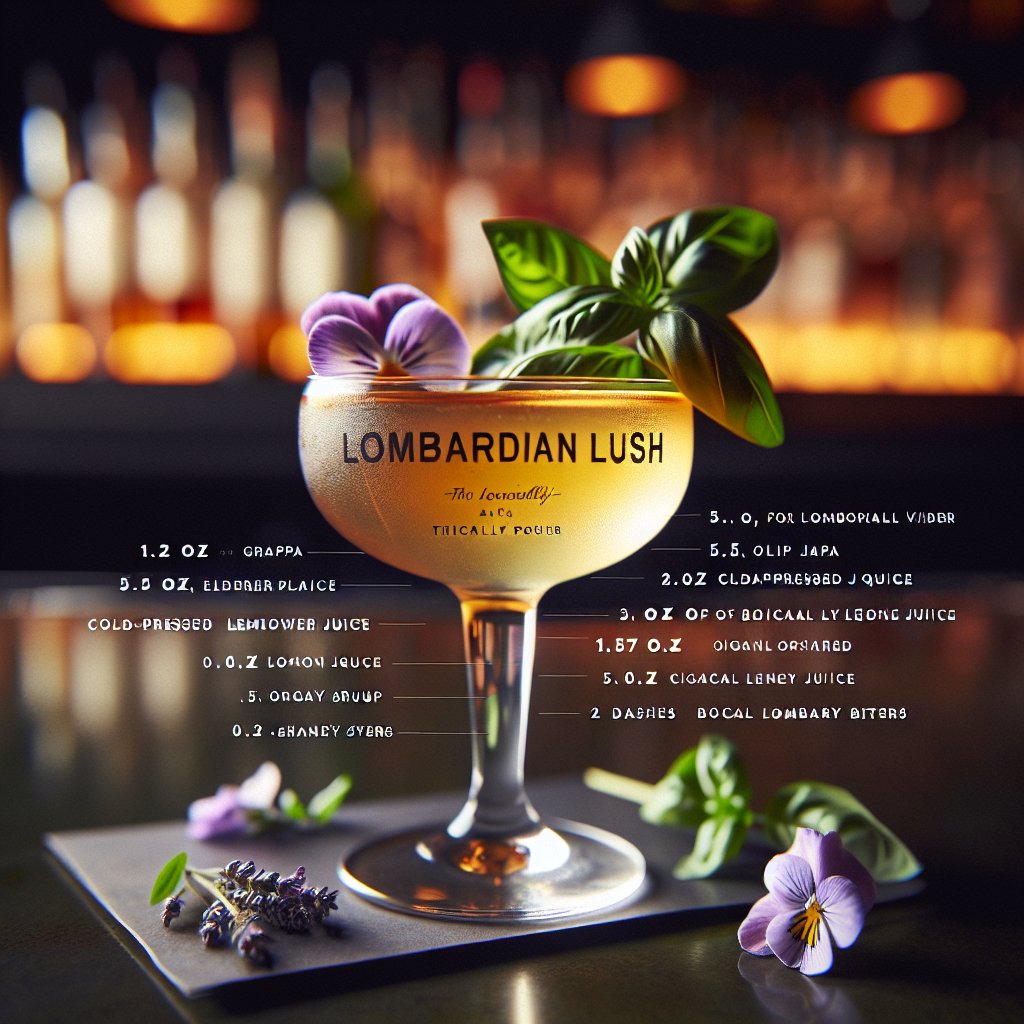 Lombardian Lush, Vibrant cocktail celebrating Lombardy with ethically ...