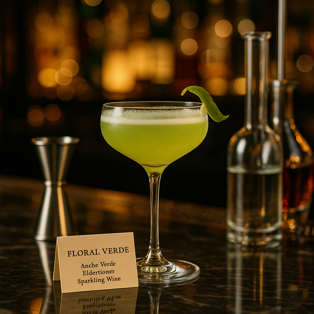 Luminous Verde Fizz, Fresh, vibrant cocktail with ancho verde and ...