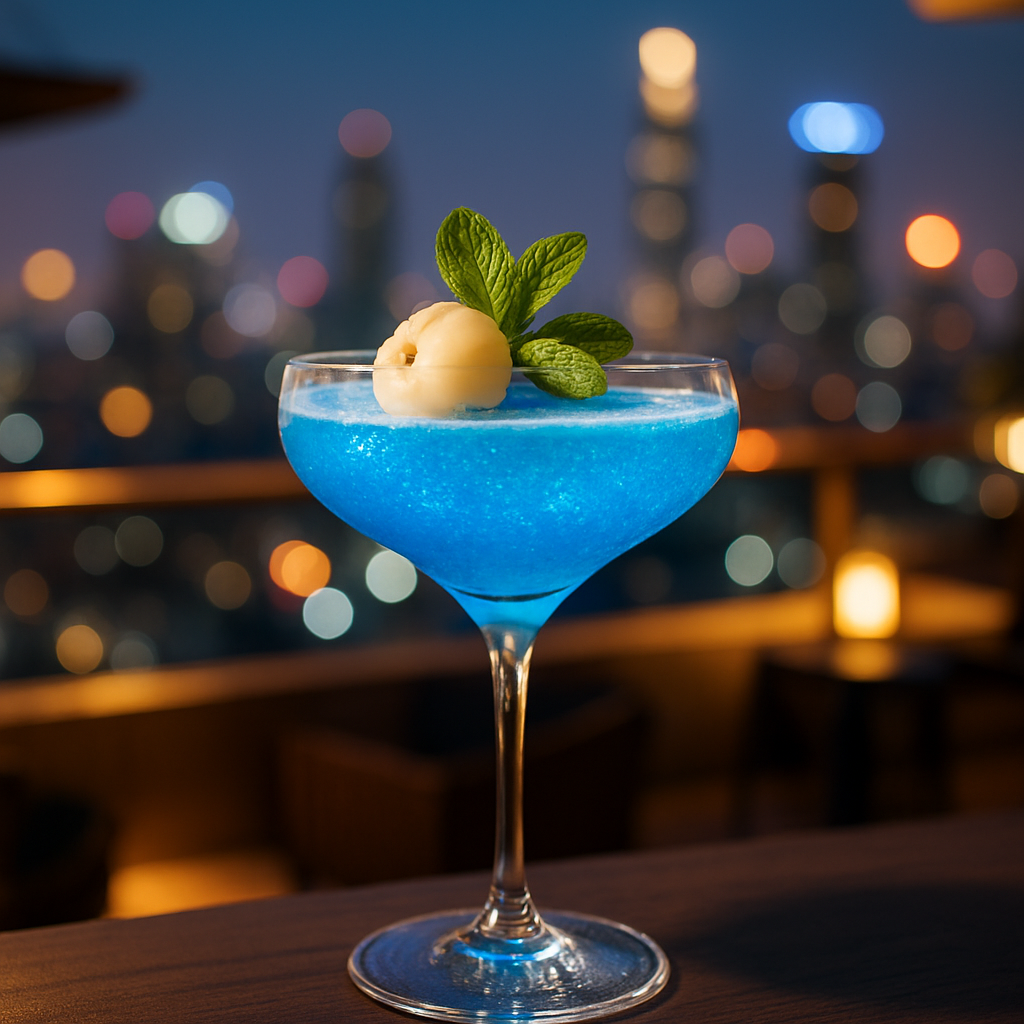Lychee Sky, Refreshing and visually stunning cocktail with Grey Goose vodka