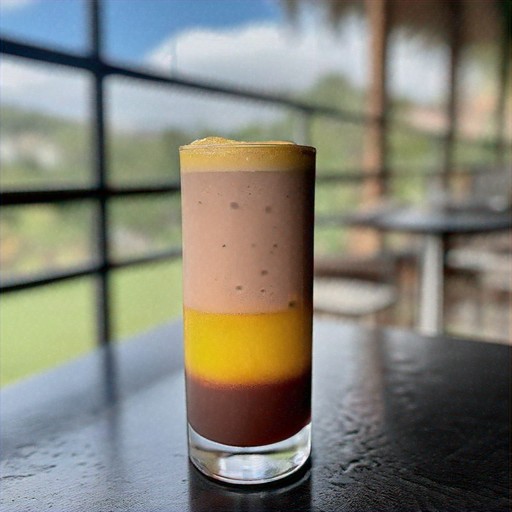 Mango Cacao Breeze, Tropical mango cacao cocktail with white rum