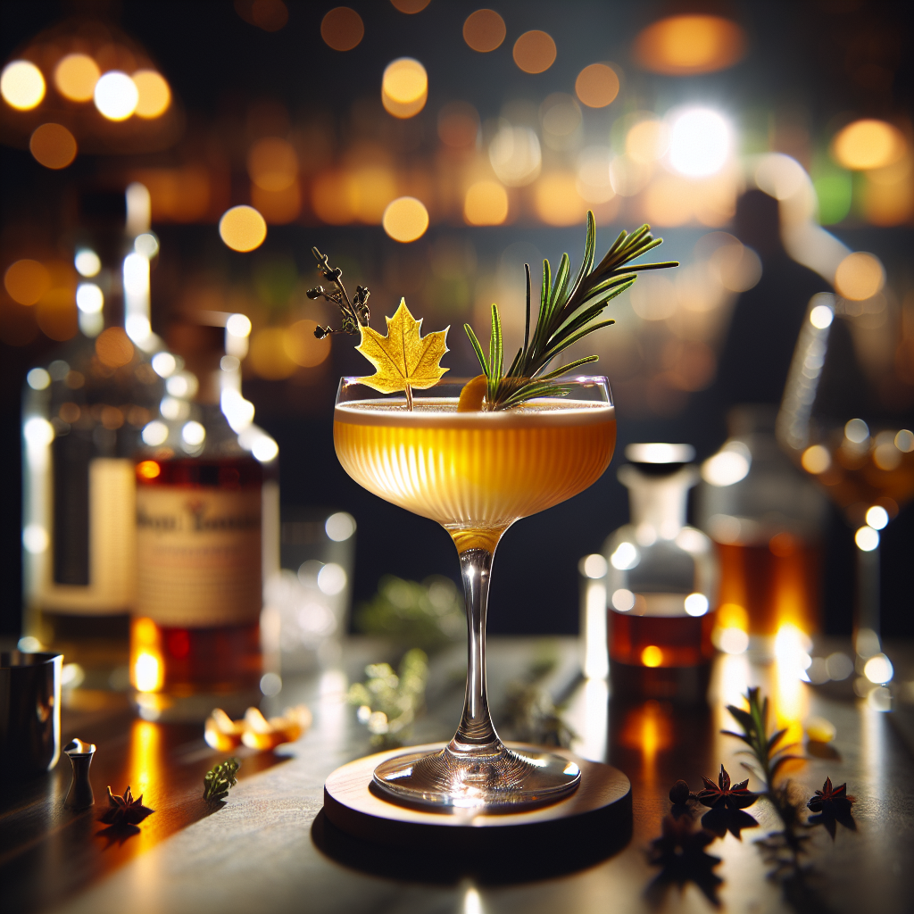 Maple Blossom, Maple Blossom cocktail with maple syrup and elderflower