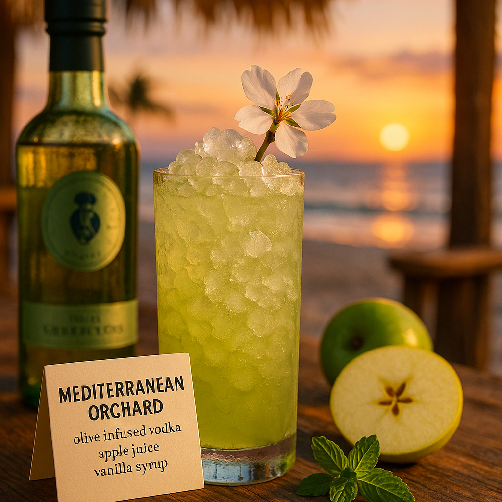"Orchard Oasis Med Mix", Mediterranean and orchard fusion cocktail with ...