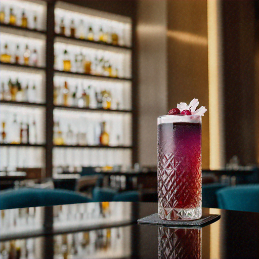 Midnight Blossom, Sophisticated floral gin cocktail with cherry and ...