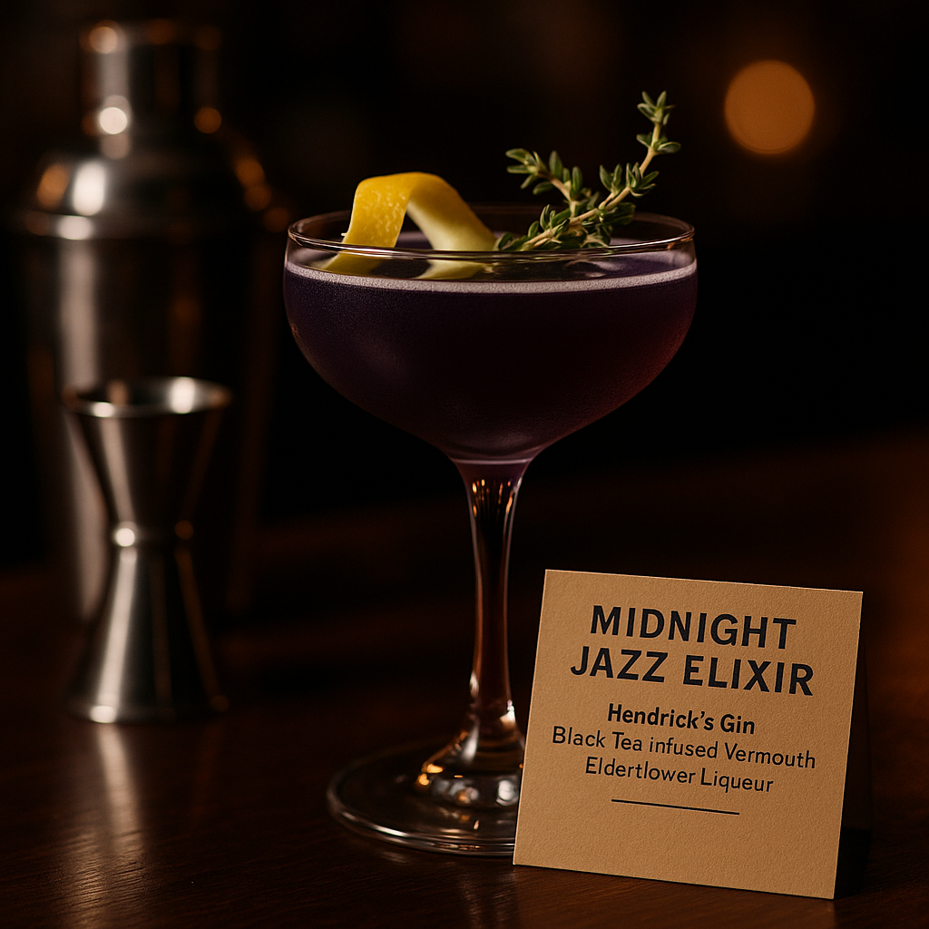Midnight Jazz Elixir, Sophisticated blend capturing essence of a smoky ...