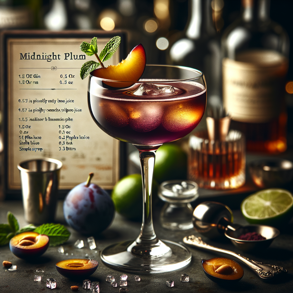 Midnight Plum Elixir, Plum bitters meet spirits and fruit juices in ...