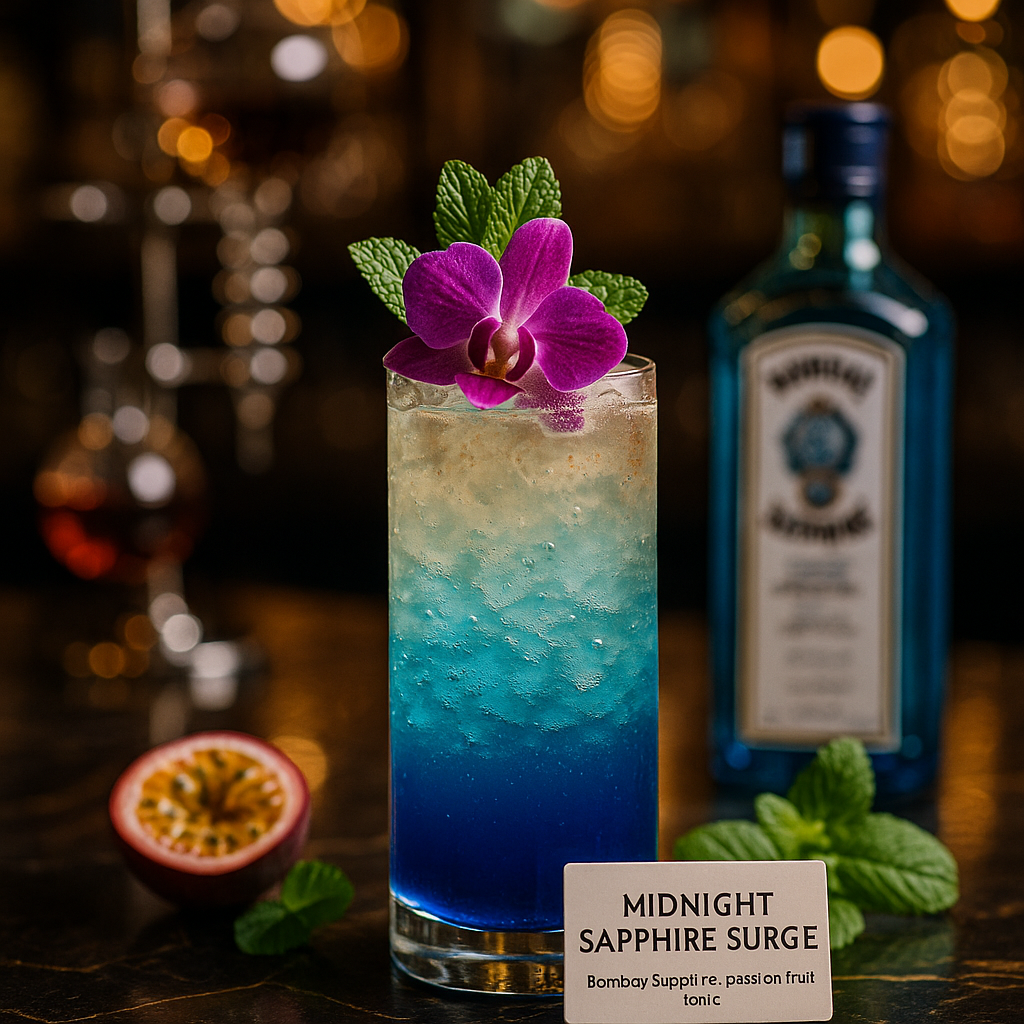 Midnight Sapphire Surge, Refreshing cocktail with Bombay Sapphire Gin ...