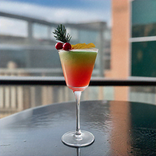 Mistletoe Mirage, Festive cocktail with seasonal fruits and a hint of spice