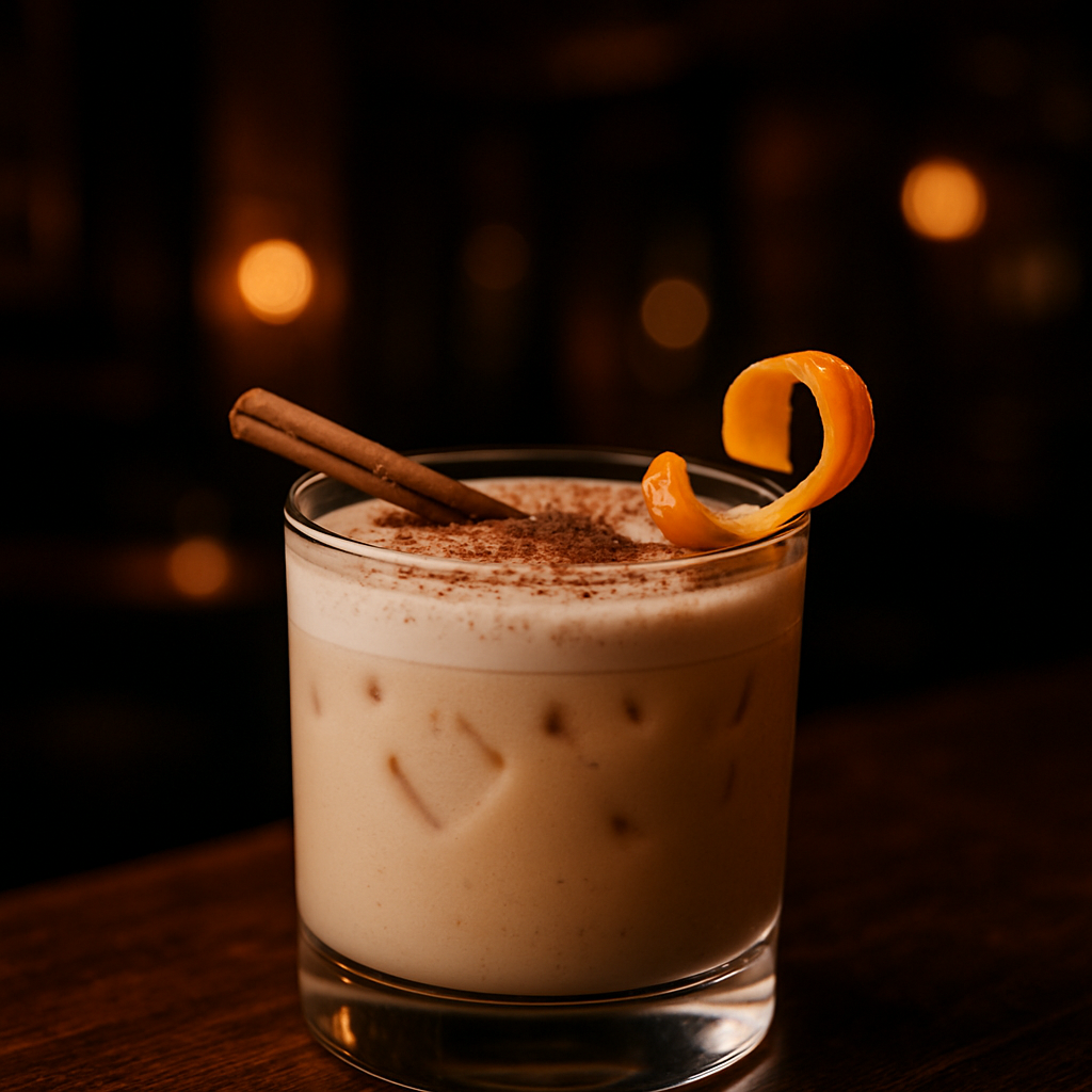 Moose Milk Mirage, Creamy, spiced Canadian Moose Milk-inspired cocktail