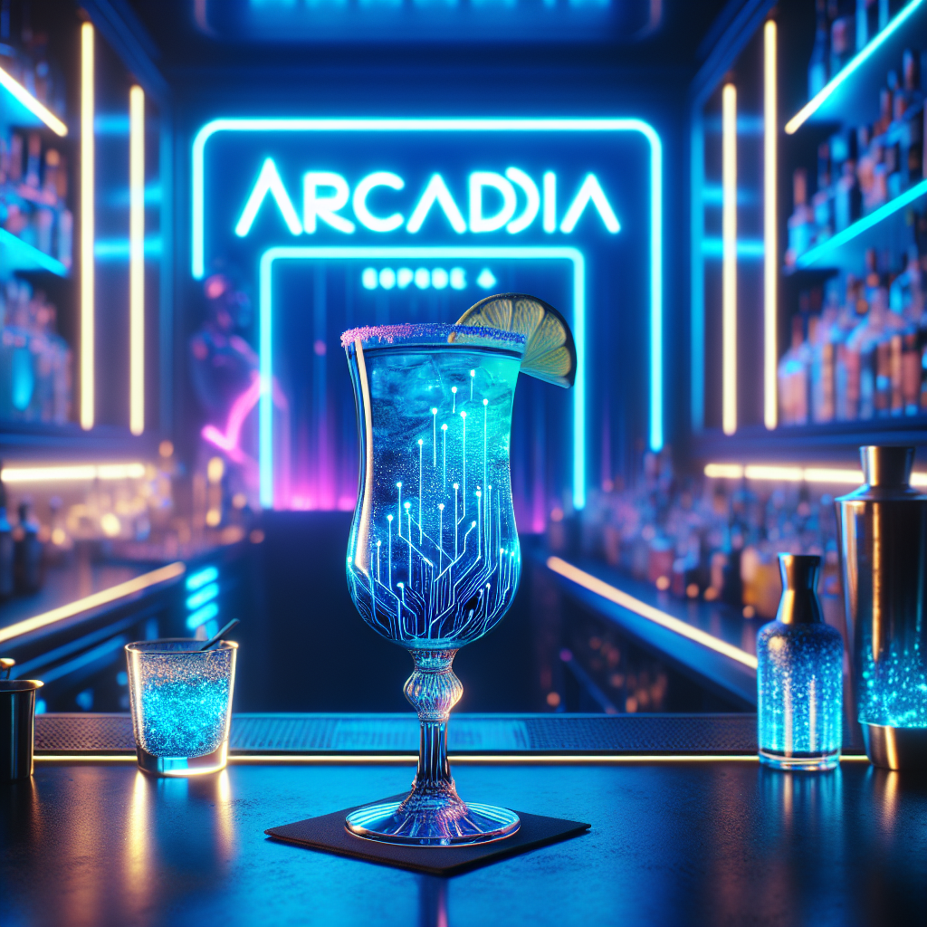 Neon Arcadia, Citrus and floral cocktail inspired by Tron: Legacy