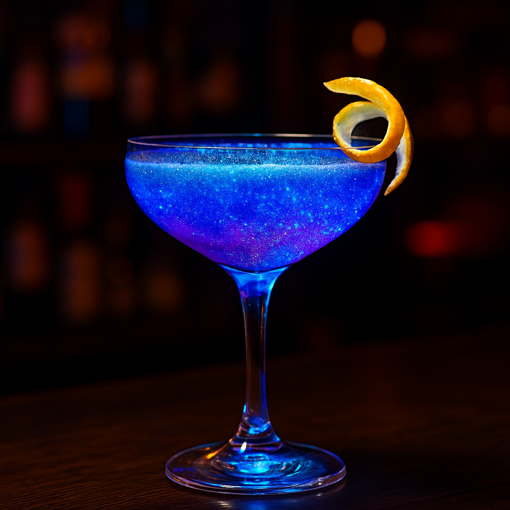 Neon Nexus Elixir, Futuristic Neon Nexus Elixir cocktail