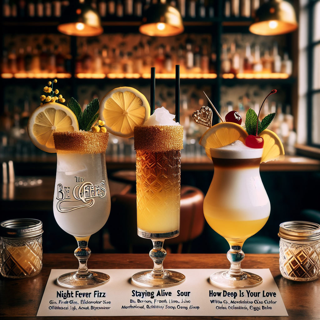 Night Fever Fizz, Disco-inspired cocktails with vibrant and smooth flavors