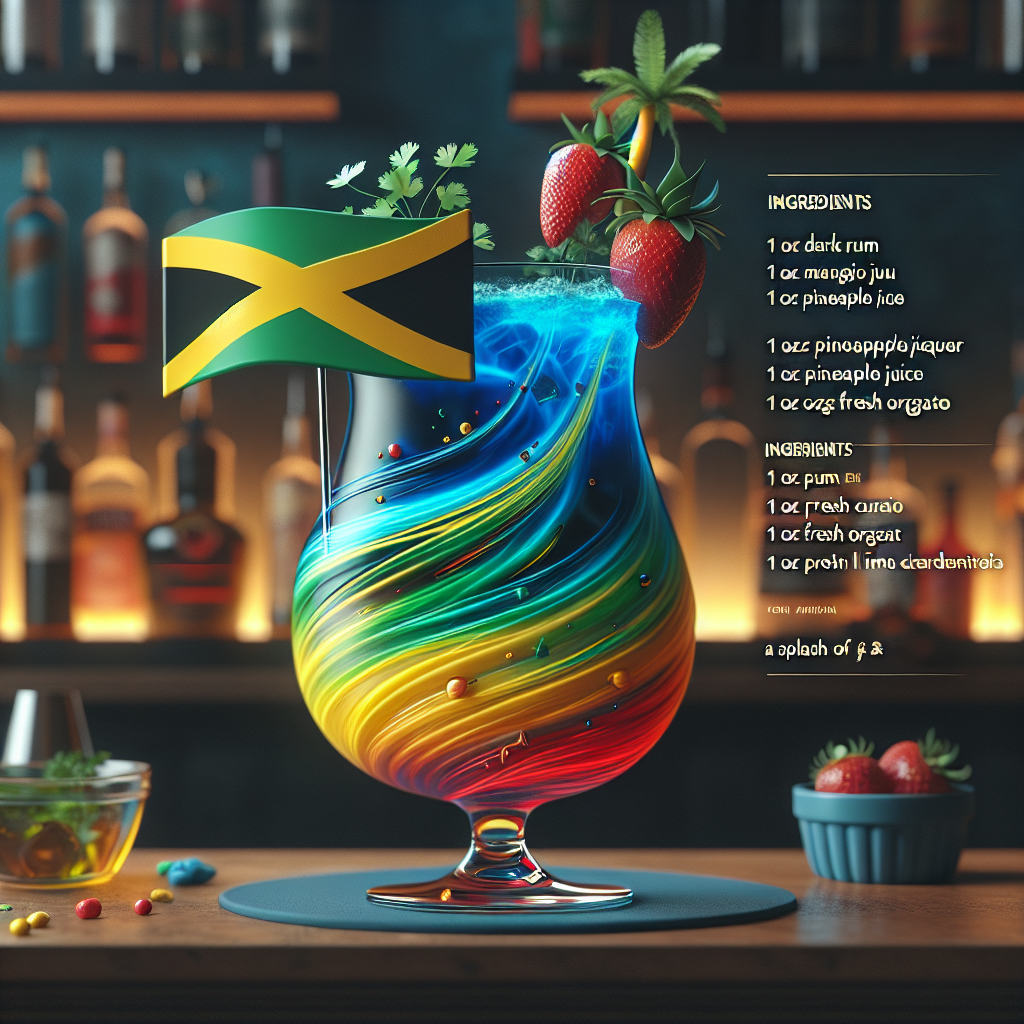 One Love Layered Cocktail, Vibrant layered cocktail inspired by ...