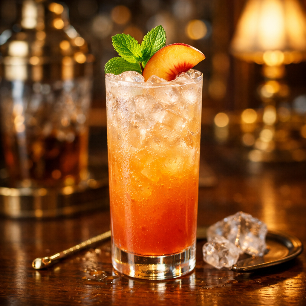 Peach Blossom Highball, Refreshing cocktail for sunny patios and ...