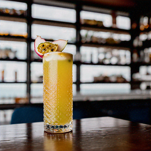 Pear & Passion Fizz, Pear and passion fruit cocktail with brandy and ...