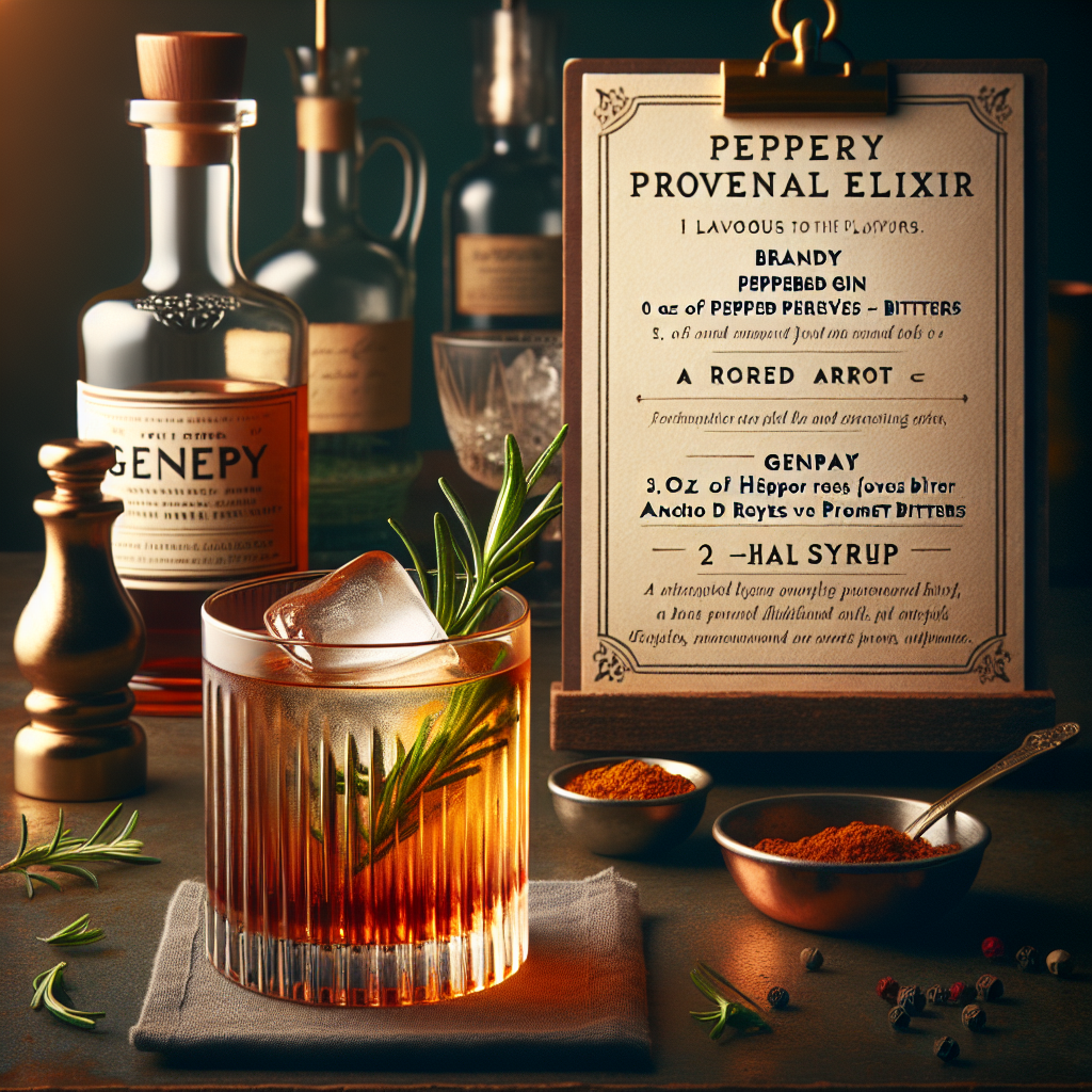 Peppery Provençal Elixir, Complex and aromatic brandy and peppered gin ...