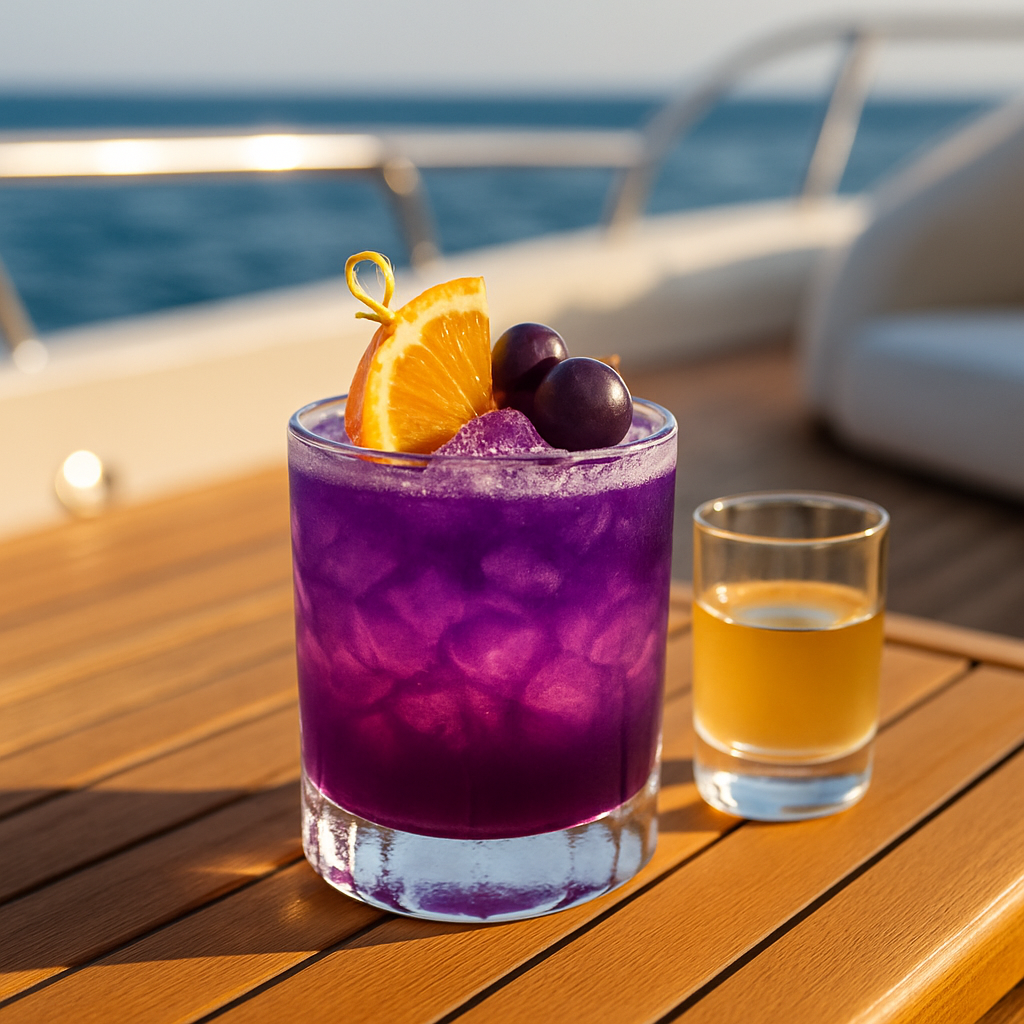 Purple Sunset Oasis, Vibrant tequila and red wine cocktail with grape ...
