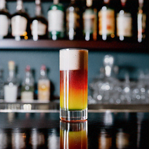 Quantum Elixir, Futuristic cocktail with premium gin and blue curaçao