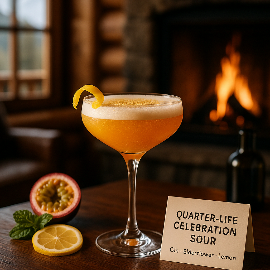 Quarter-Life Celebration Sour, Vibrant cocktail for quarter-life ...