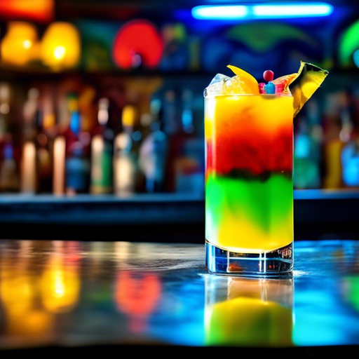 Rasta Vibrations, Vibrant cocktail embodying Rastafarian colors and ...