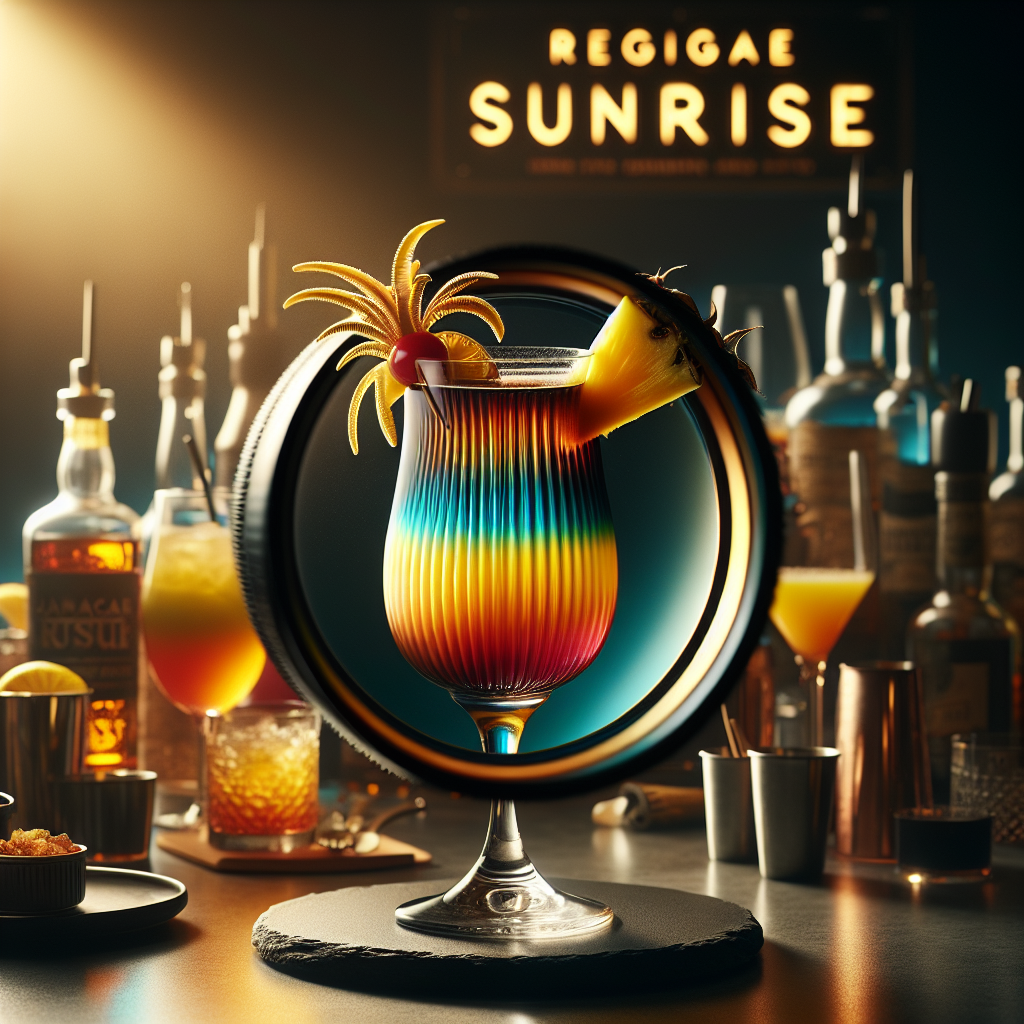 Reggae Sunrise, Vibrant cocktail inspired by Bob Marley, perfect for ...