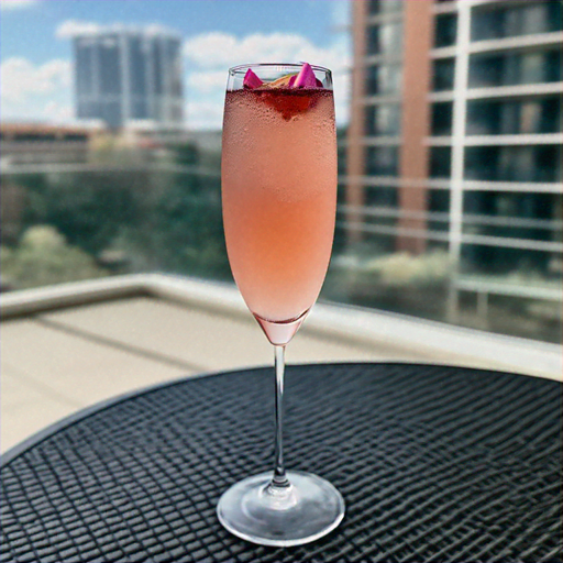 Rose Garden Fizz, Elegant rose champagne cocktail with floral and ...