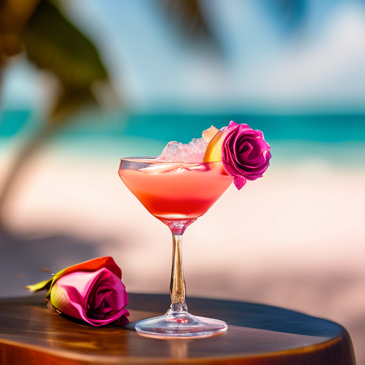 Rosy Delight, Sophisticated floral cocktail with rose champagne and ...