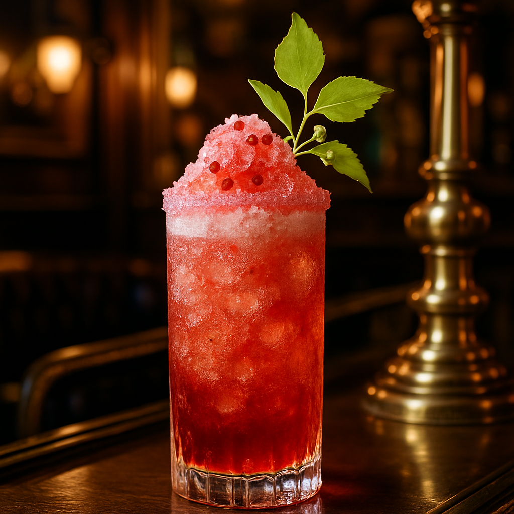 Scrappy Tramp Delight, Vibrant cocktail with bold flavors and textures