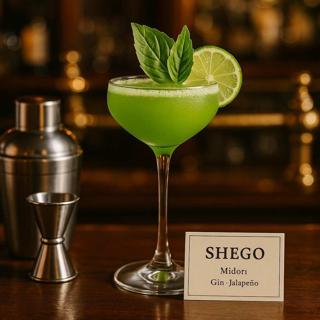 Shego's Emerald Enigma, Vibrant cocktail inspired by Shego from Kim ...