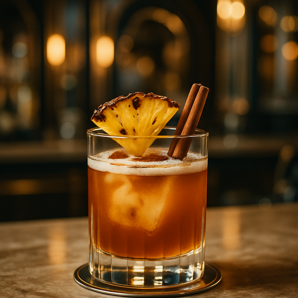 Smoky Caribbean Whisper, Exotic fusion of smoky whiskey and spiced falernum