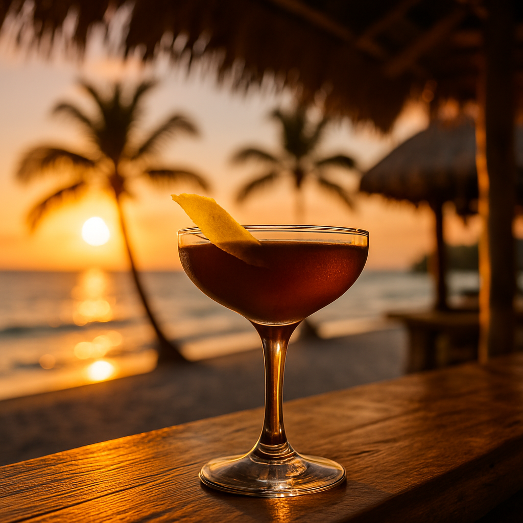 Smoky Mirage, Intense mezcal cocktail with smoky, herbal, and citrus notes