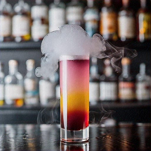 Smoky Tequila Mirage, Smoky Tequila Mirage with hibiscus-infused foam