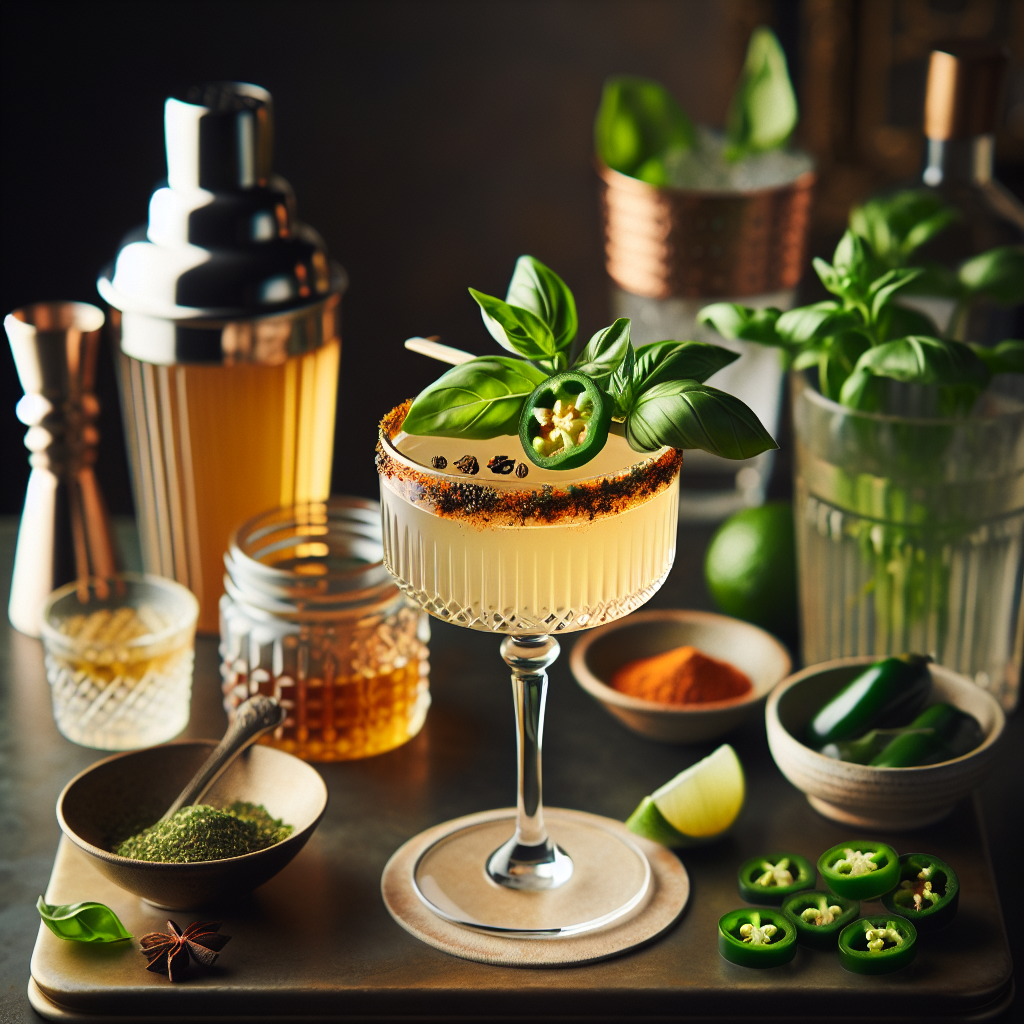 Spiced Herb Elixir, Spiced Herb Elixir with vodka, lime, jalapeño, and ...