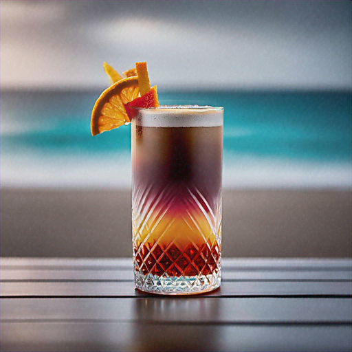 Spiced Midnight Tango, A bold cocktail with tropical and spicy flavors.