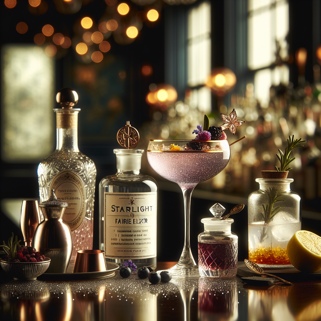 Starlight Faerie Elixir, Enchanting faerie elixir with lavender, berries, and edible glitter