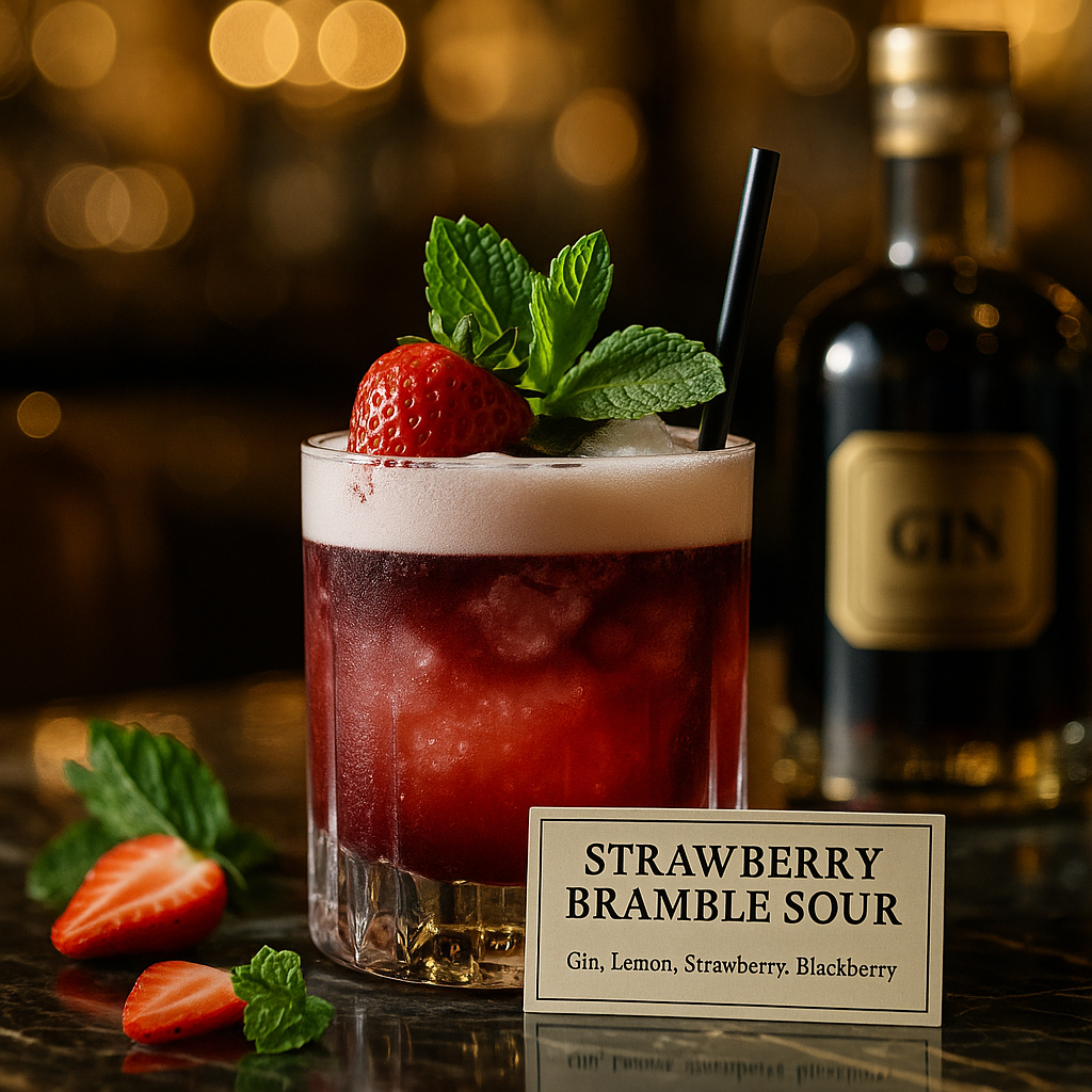 Strawberry Bramble Sour, Strawberry Bramble Sour with gin, lemon ...