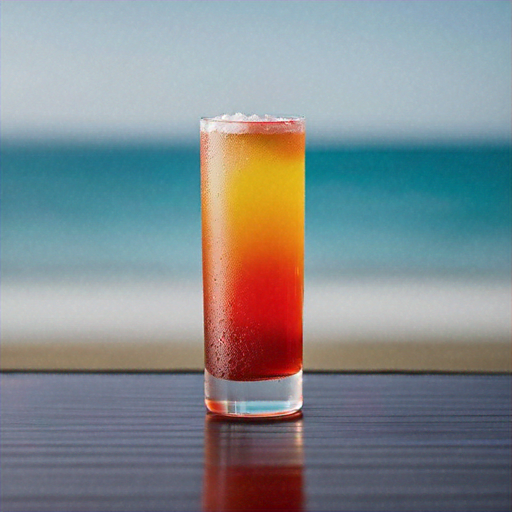 Strawberry Sunset Vodka Fizz, Vibrant Strawberry Sunset Vodka Fizz cocktail