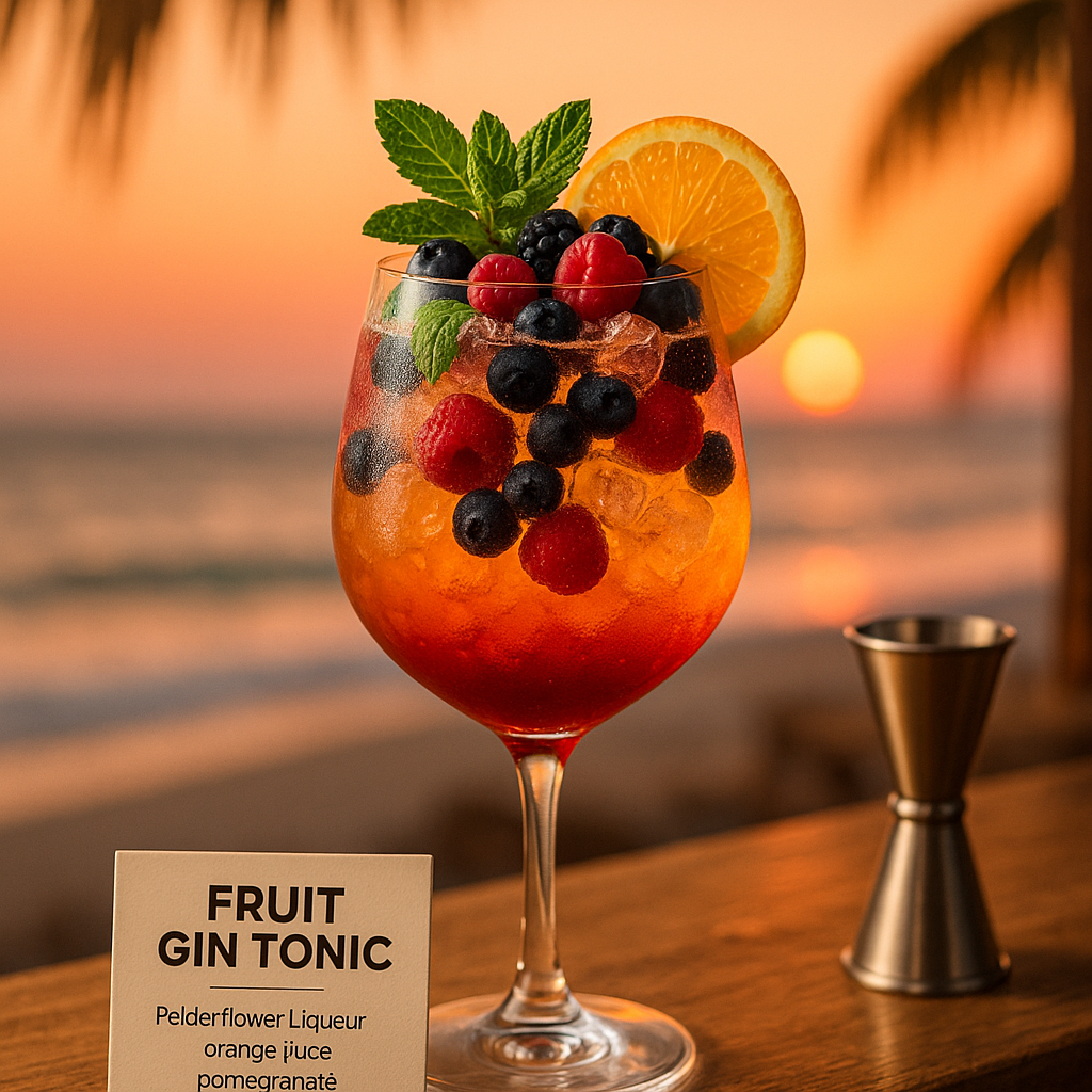Sunrise Orchard Tonic, Fresh fruit gin tonic with botanical notes