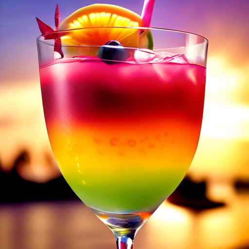 Sunrise Solstice Splash, Tropical cocktail celebrating summer's beginning
