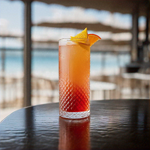 Sunrise Solstice Spritz, Vibrant summer cocktail with tropical fruit ...