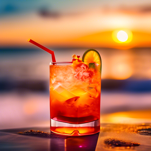 Sunrise Solstice Spritz, Vibrant cocktail capturing essence of sunny ...