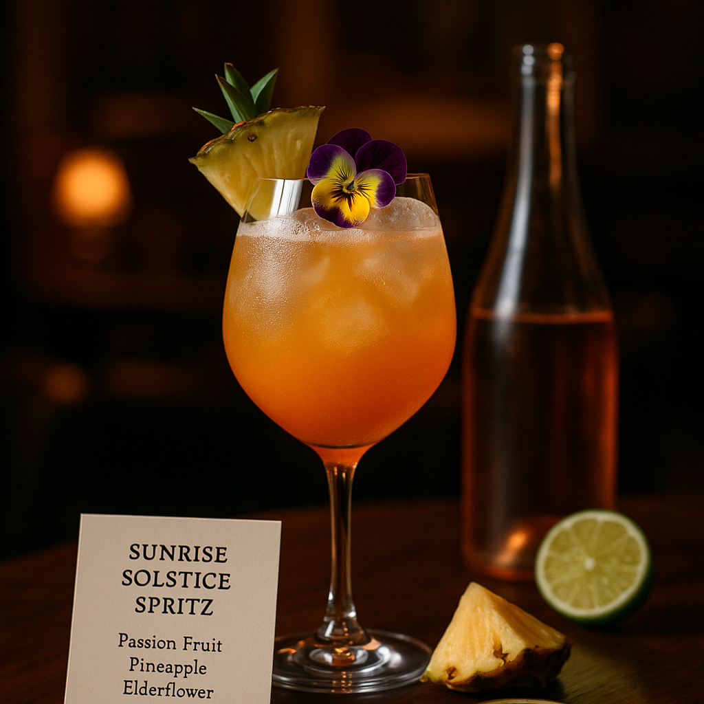 Sunrise Solstice Spritz, Vibrant, refreshing cocktail with tropical and ...