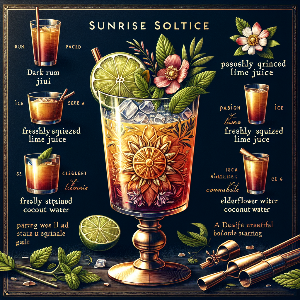 Sunrise Solstice, Refreshing cocktail capturing essence of summer