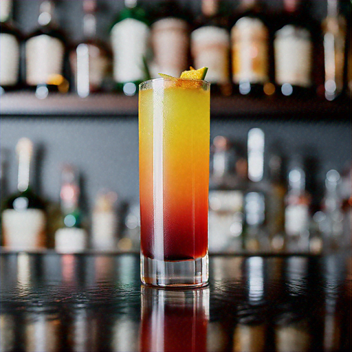 Sunrise Solstice, Vibrant summer cocktail with tropical flavors and ...