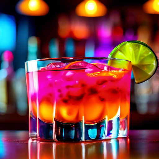 Sunset Azteca, Vibrant Mexican cocktail with tequila, tropical fruits ...