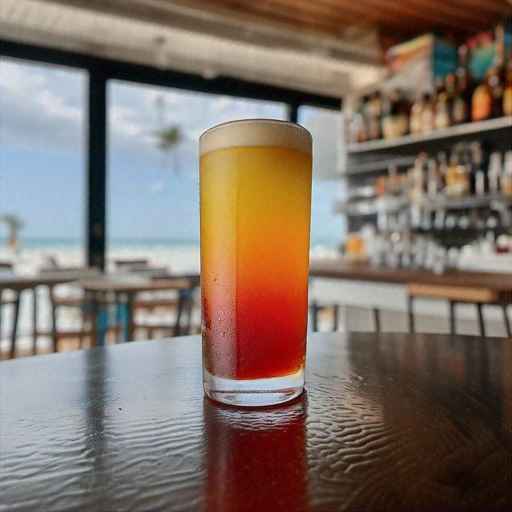 Sunset Brew Fusion, Beer cocktail with tropical flavors, perfect for ...