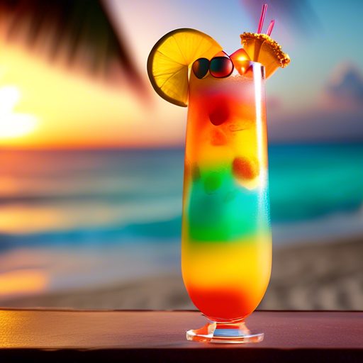 Sunset Fizz, Refreshing sunset-inspired cocktail with vodka, beer, and soda