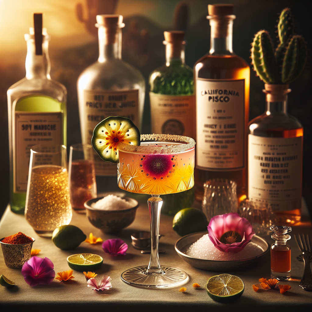 Sunset Mirage, Vibrant Coachella-themed cocktail with desert-inspired ...