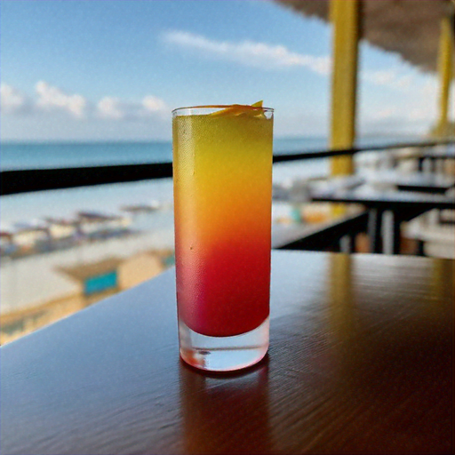 Sunset Reverie, Tranquil tequila-based cocktail with summer fruits and ...